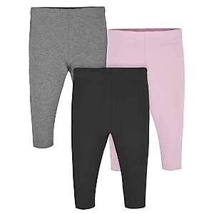 Gerber Baby Girl's Toddler Multi-Pack Premium Leggings, Pink/Black, 2T
