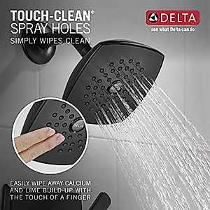 Delta Faucet Ashlyn 14 Series Matte Black Shower Faucet, Delta Shower Trim Kit with Single-Spray Touch-Clean Matte Black Shower Head, Matte Black T14264-BL (Valve Not Included)