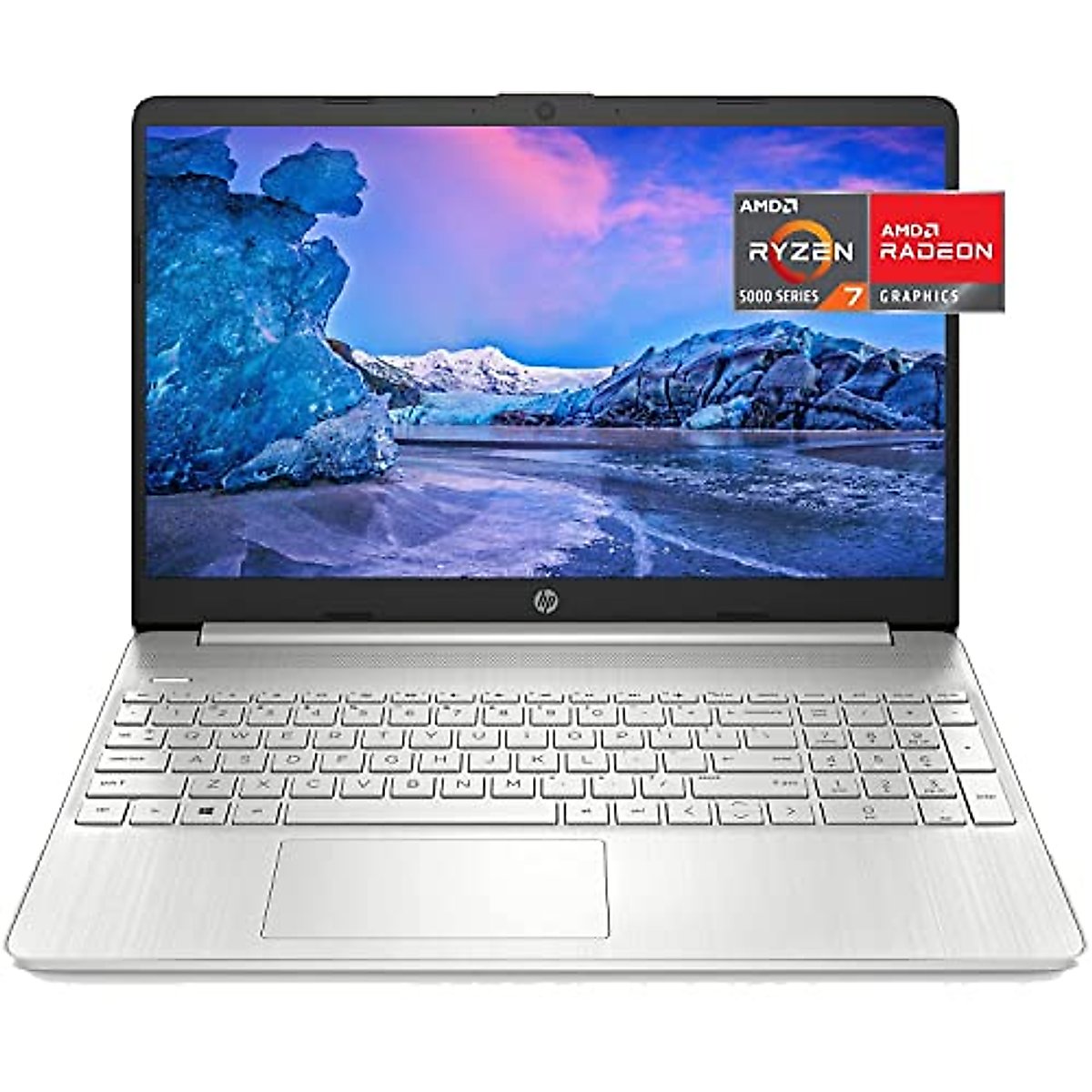 HP 2022 Newest 15.6 HD Micro-Edge Laptop，8-Cores AMD Ryzen 7 5700U(up to 4.3GHz), 16GB DDR4 RAM, 512GB PCIe SSD, Full-Size KB, WiFi 6, Bluetooth 5.2, HDMI, Windows 11, Silver, w/ 3in1 Accessories