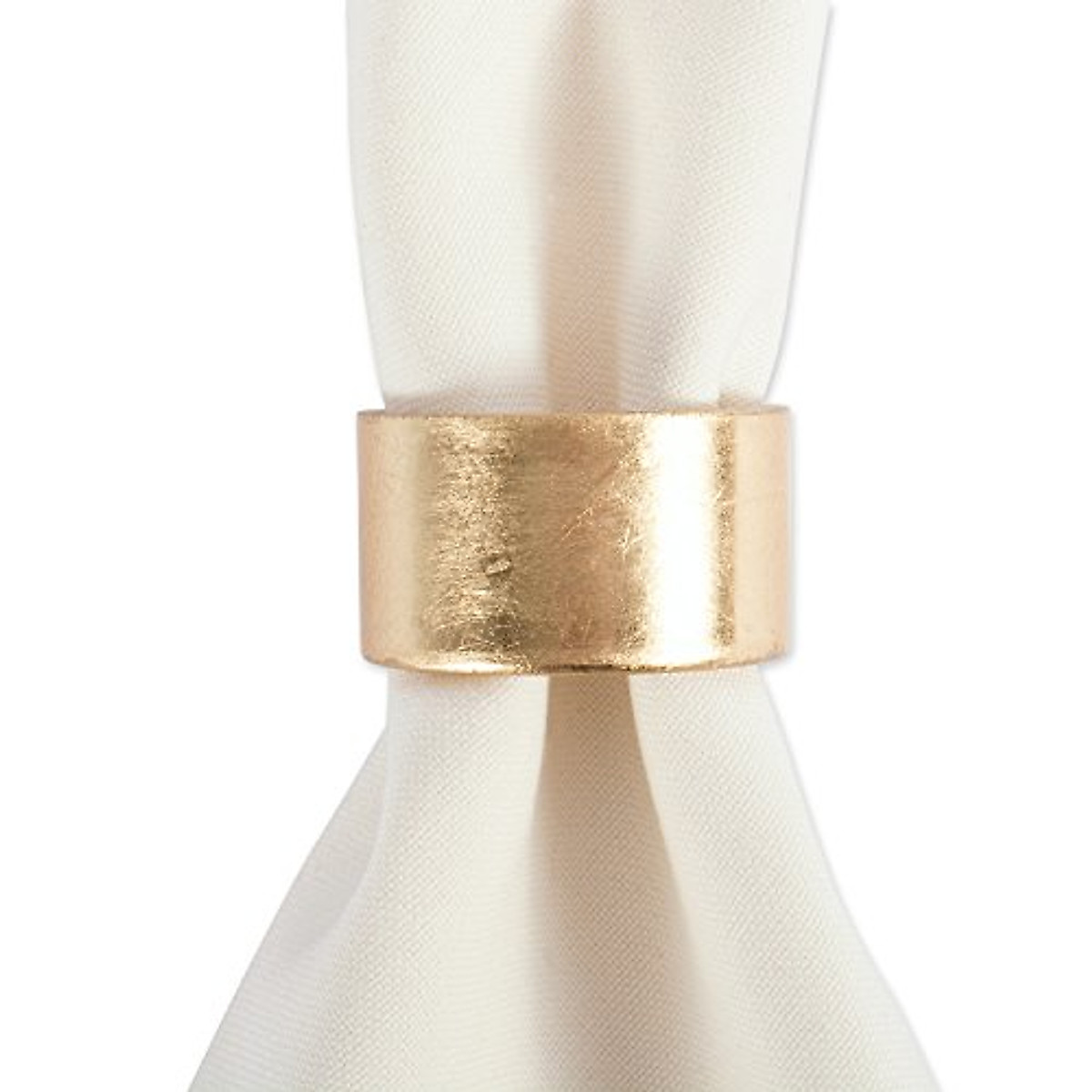 DII Basic Napkin Ring Collection Decorative, Gold, One Size, 6 Count