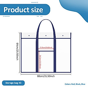 3 Pcs Large Poster Storage Bag 31.5'' x 25.5'' Bulletin Board Holder Art Portfolio Case PVC Art Portfolio Container Bulletin Board Storage Box with Pocket for Teachers Artist Classroom Organization