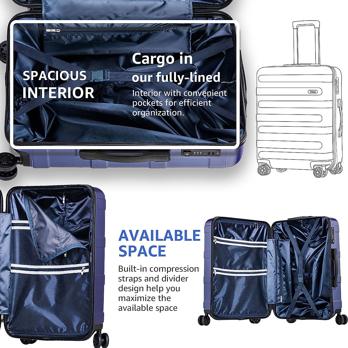 Tolino Travel Laptop Backpack, Slim Durable Laptops Backpack with USB Charging Port, Water Resistant College School Computer Bag Gifts for Men & Women Fits 14 Inch Notebook Black