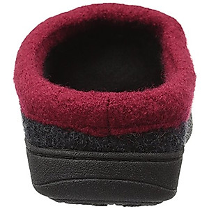 Acorn Women's Clog Slippers, Multi-Layer Memory Foam Footbed with Arch Support, Charcoal Button, 8-9