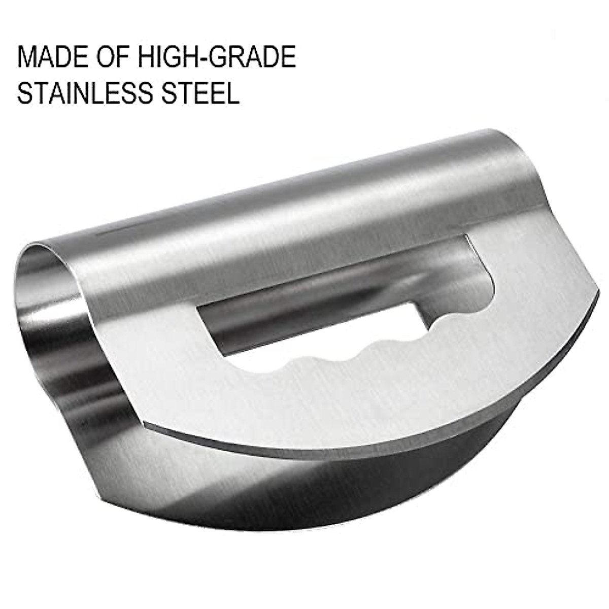 Salad Knife Chopper with Protective Cover - Stainless Steel Salad Cutter, Double Blade Chopping Knife, Mezzaluna Salad Chopper for Salad and Vegetable Mincing