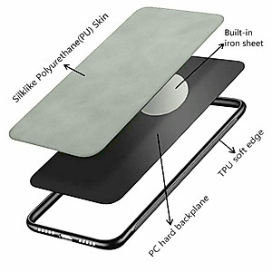 Kepuch Silklike Case for Oppo Reno 6 Pro 5G - Cover Bumper Built-in Metal Plate for Oppo Reno 6 Pro 5G - Gray