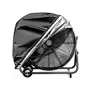 QWORK Heavy Duty Industrial Fan Cover - Waterproof and UV Resistant - 2 Pack Compatible with 24" High-Velocity Drum Fan and Floor Fan