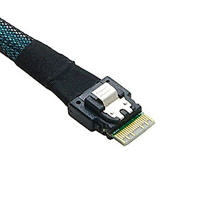 chenyang CY Slim Line SAS 4.0 SFF-8654 4i 38 Pin Host to 4 SATA 7 Pin Target Hard Disk Fanout Raid Cable 50cm