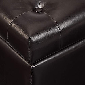 FIRST HILL FHW Deep Tufting Storage Ottoman, Espresso