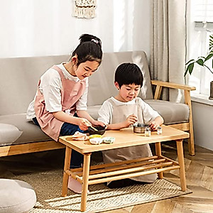 Kids Cotton Cross Back Aprons Children Chef Pure Child Apron with 2 Pockets for Baking Painting Cooking (Pink, One Size)