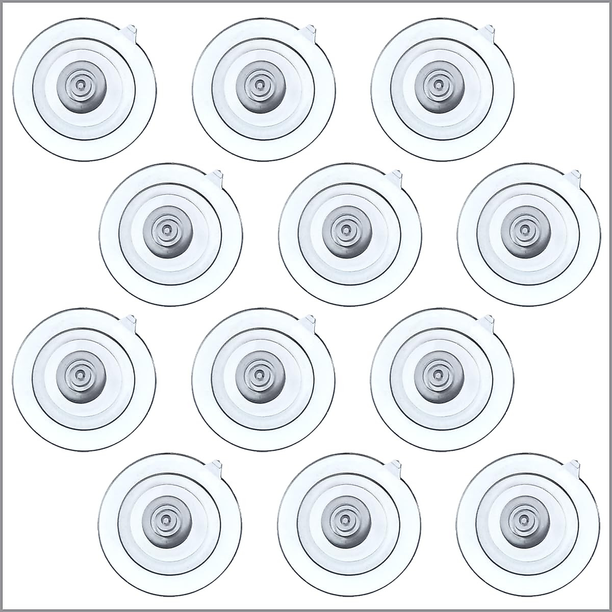 Clip Strip 12 Pack Suction Cups, Heavy Duty Super Sucker Suction Cup Without Hook, 1.75" Diameter, 4 pounds Downward Weighted Rate, Display Signage in Retail, Ideal for Home, Office, & Retail Stores