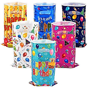DaiUni 60 PCS Birthday Party Favor Bags Goodie Bags Treat Bags with Handles for Kids Birthday