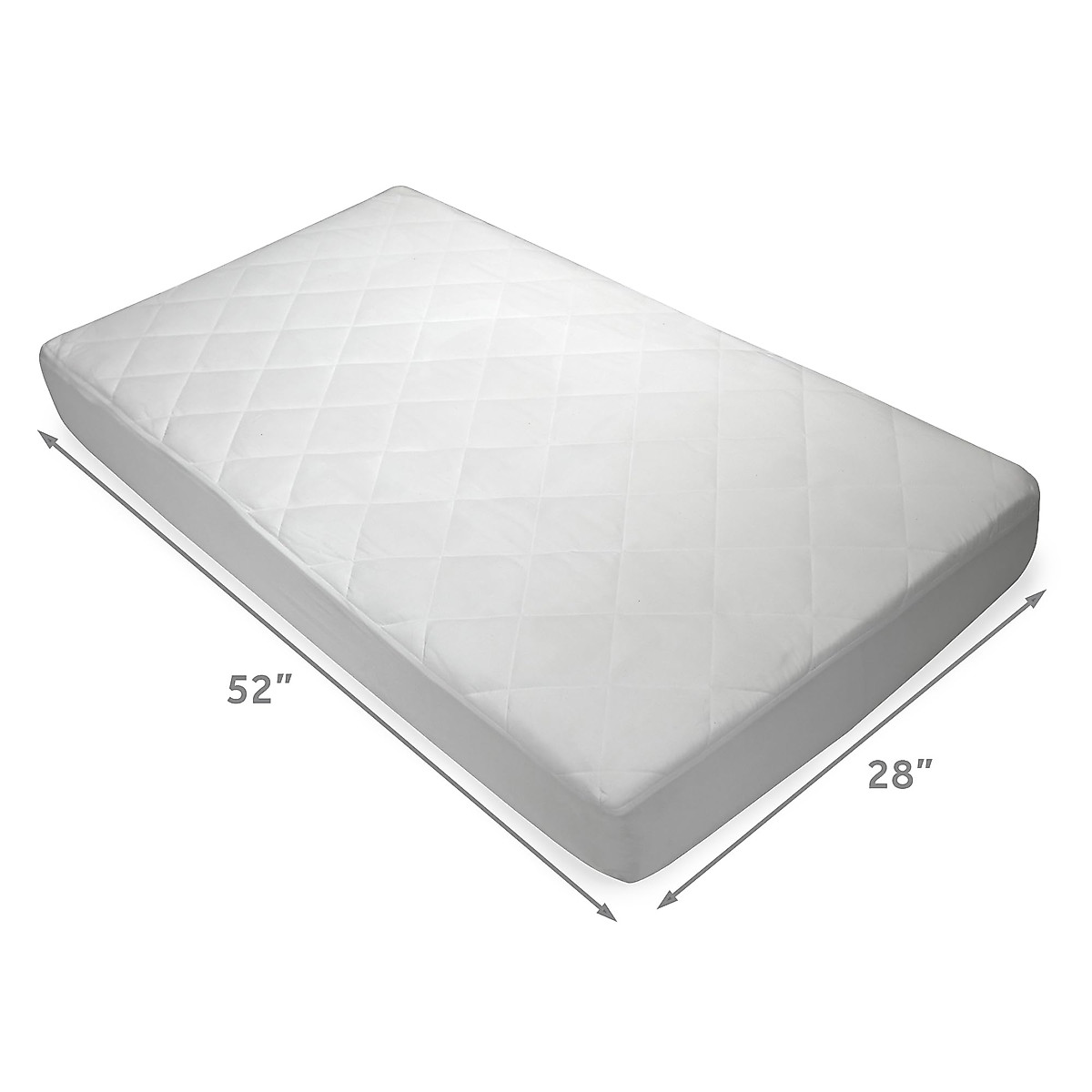 Sealy Baby Naturals Cotton Fitted Ultra Absorbent Infant Crib Mattress Protector Pad and Toddler Bed Cover, Durable and Comfortable Topper, Machine Washable and Dryer Friendly, 52” x 28”- White