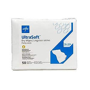Medline Ultrasoft Dry Baby Wipes, Gentle Disposable Cleansing Cloths, 500 Count, Dry Wipe Size is 10 x 13 inches, Great for Sensitive Skin and can be used as Baby Washcloths, Incontinence Wipes