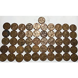 1958 P Lincoln Wheat Cent Penny Roll 50 Coins Penny Seller Extremely Fine