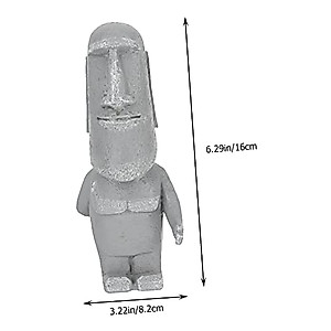 YARNOW Stone Statue Car Ornament Home Decorations Car Decoration Monolith Moai Figurine Easter Island Sculpture Moai Figurines Moai Ornaments Desktop Tiny Moai Statues Moai Grey Household