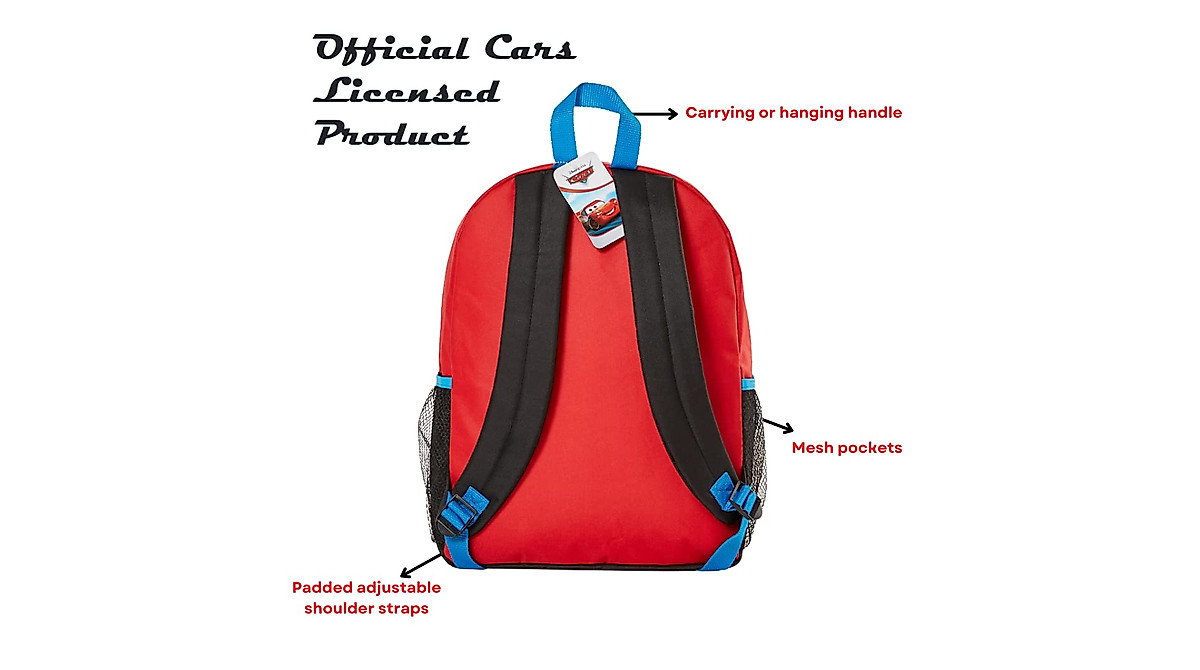 Disney Pixar Cars Backpack Set for Kids - 16 inch