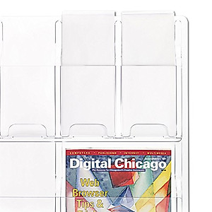 Safco 5606Cl Reveal Clear Literature Displays 12 Compartments 30W X 2D X 34-3/4H Clear
