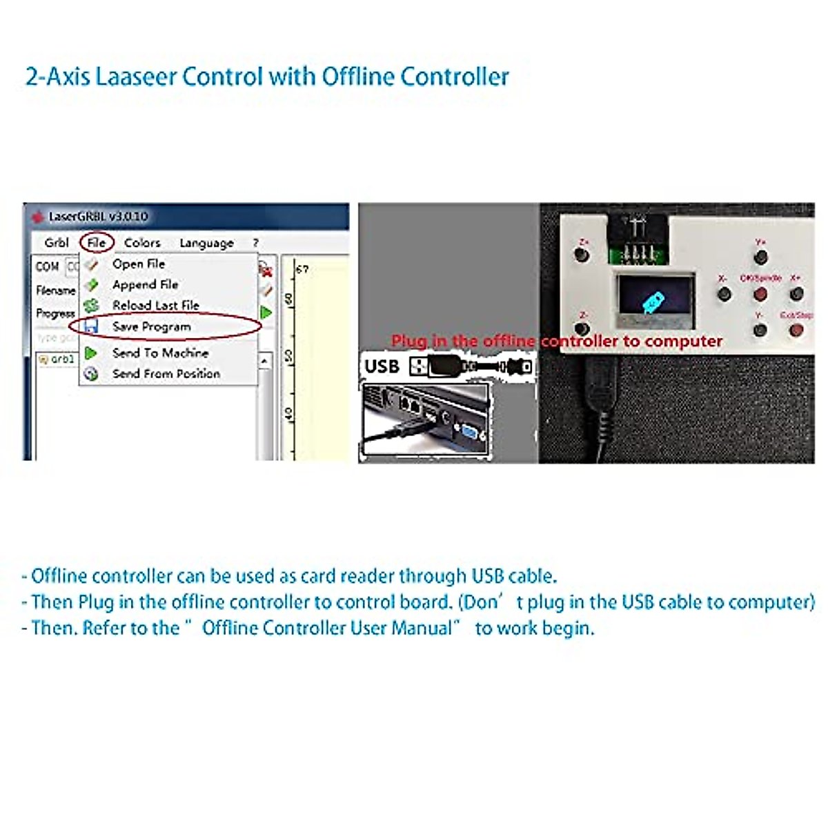 RATTMMOTOR CNC GRBL Offline Controller, 3 Axis GRBL DIY CNC Router Offline Control Button/Module LCD Screen for Mini CNC Carving Milling Engraver Machine