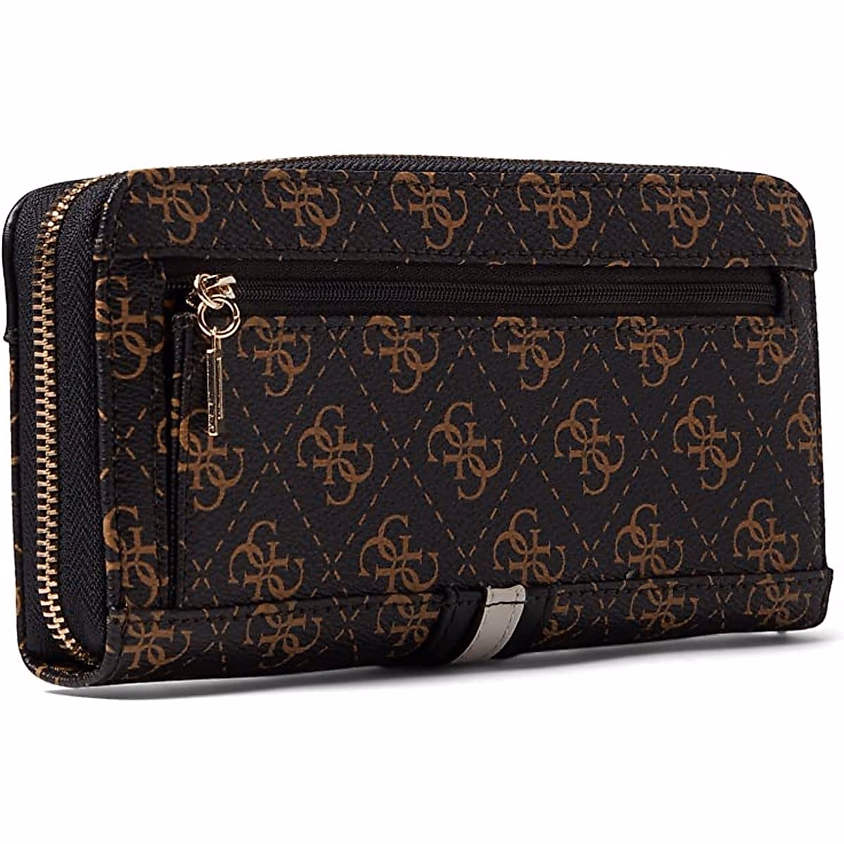 GUESS Noelle Large Zip Around Wallet Brown Multi One Size