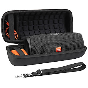 co2CREA Hard Travel Case Replacement for JBL Charge 4 / Charge 5 Waterproof Bluetooth Speaker (Black Case)