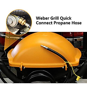GasSaf 6FT Quick Connect Propane Hose for RV to Grill, 1/4" Quick Disconnect Lp Gas Line Connects 1 lb Portable Appliance to RV