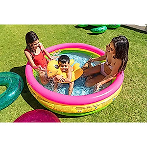Intex Sunset Glow Inflatable Pool: 58in x 13in - 3 Ring Soft Floor - 73 gal Capacity - Repair Patch Included