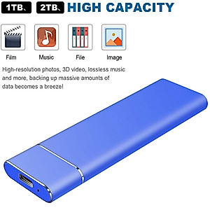 Mobile Portable Solid State Hard Disk for Laptops Desktop Computers Shockproof Durable Hard Disk Red 2TB