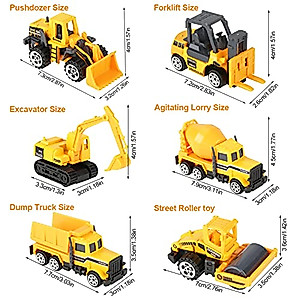 HEITIGN Dump Truck Toy Kids Car Toy 6pcs Set 1:64 Scale Alloy & Plastic Engineering Car Truck Toy Mini Vehicle Model Kids Choice