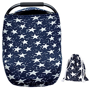Arnzion Baby Car Seat Covers for Baby Boys Girls Versatile Stretchy Babies Car Seat Cover Set Twinkle Stars Printing Infant Car Seat Canopy Nursing Covers Breast Feeding Covers