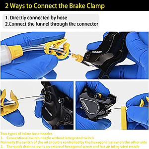 Bike Brake Bleed Kit, Bicycle Bleeder Hydraulic Disc Brake Bleed Kit Tool for SHIMANO, TEKTRO Hydraulic Disc Brakes, Including High Performance Mineral Brake Fluid