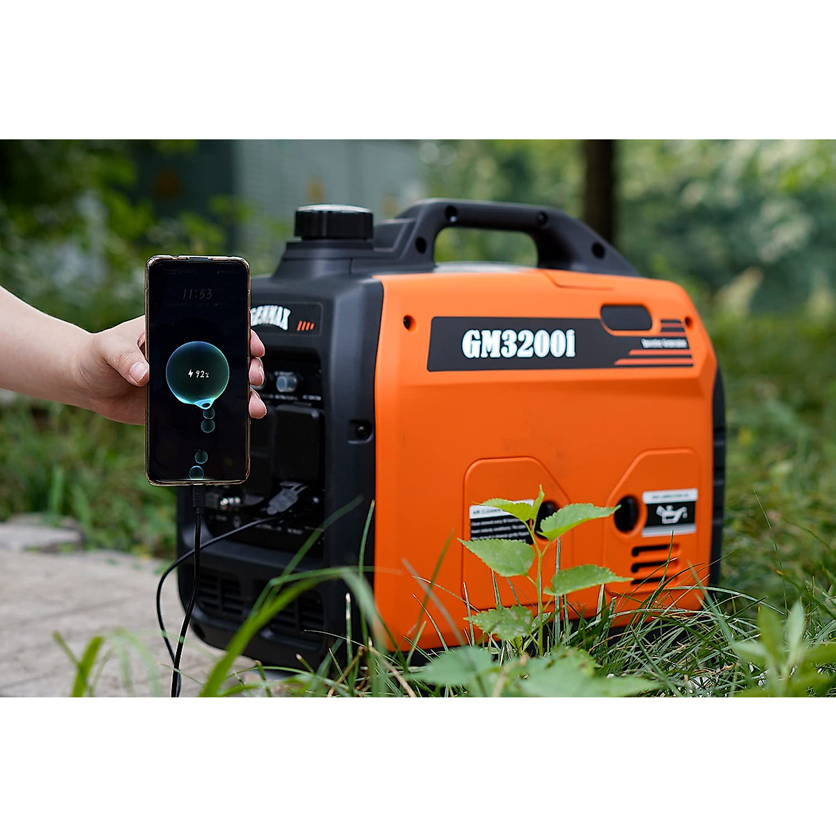 GENMAX Portable Generator,3200W Ultra-Quiet Gas Engine & RV Ready, EPA Compliant, Eco-Mode Feature, Ultra Lightweight for Backup Home Use & Camping (GM-3200i)