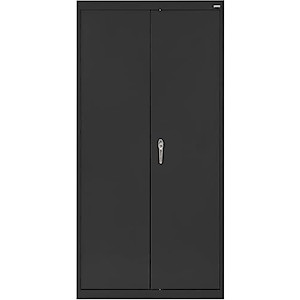 Sandusky Lee CAC1362472-09 Combination Garage Storage Cabinet, Steel Utility Cabinet with Adjustable Shelves, 72" H, Black