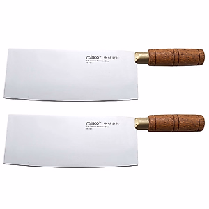 Winco Blade Chinese Cleaver w/wooden handle – blade 8”x3 ½” overall length 12 ½” (Set of 2)