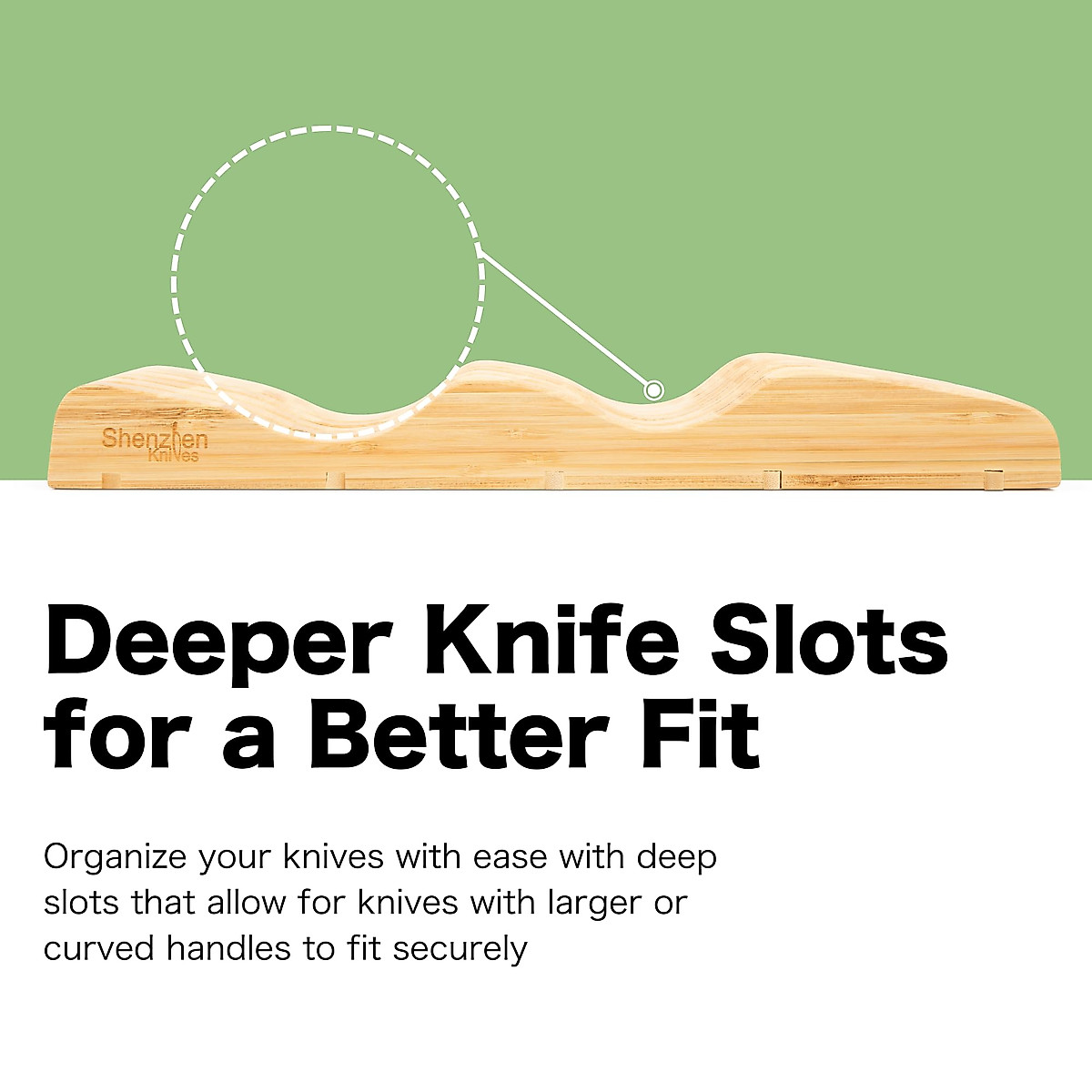 Shenzhen Knives - White Ceramic Knife Set - 3-Piece Kitchen Knives AND Large In-Drawer Bamboo Knife Block: 11 Slot (2 Pack Bundle)