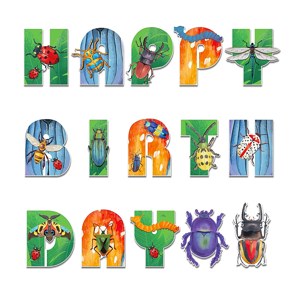 Spring Bugs Party Banner Bug Party Supplies and Decorations Bug Happy Birthday Banner Insect Birthday Banner for Insect Birthday Party Decorations and Bug Birthday Party Supplies