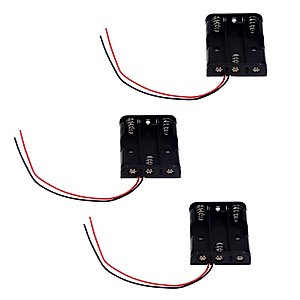 LampVPath (Pack of 3 3 AA Battery Holder, 3 AA Battery Holder with Leads, 3 AA Battery Holder with Wires