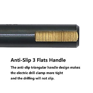 VALYRIANTOOL HSS Twist Drill Bits | 24 Pcs Black and Gold Coated Drill Bits Set | 9/32 Inch 3-Flat Shank Jobber Drill Bits for Drilling on Mild Steel, Copper, Aluminum, Zinc Alloy