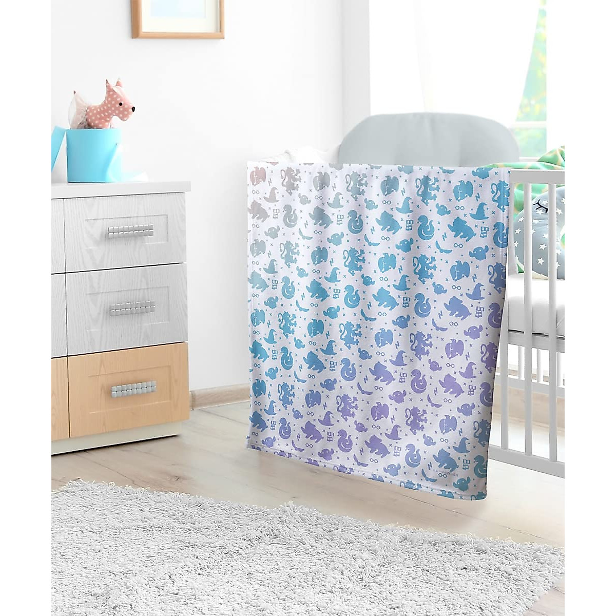 Harry Potter Lightweight Baby Blanket, 30"X40", Cutesy Icons Unisex for Infants Girls & Boys