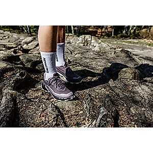 Salomon Women's ALPHACROSS 5 GORE-TEX Trail Running Shoes for Women, Moonscape / Black / White, 8