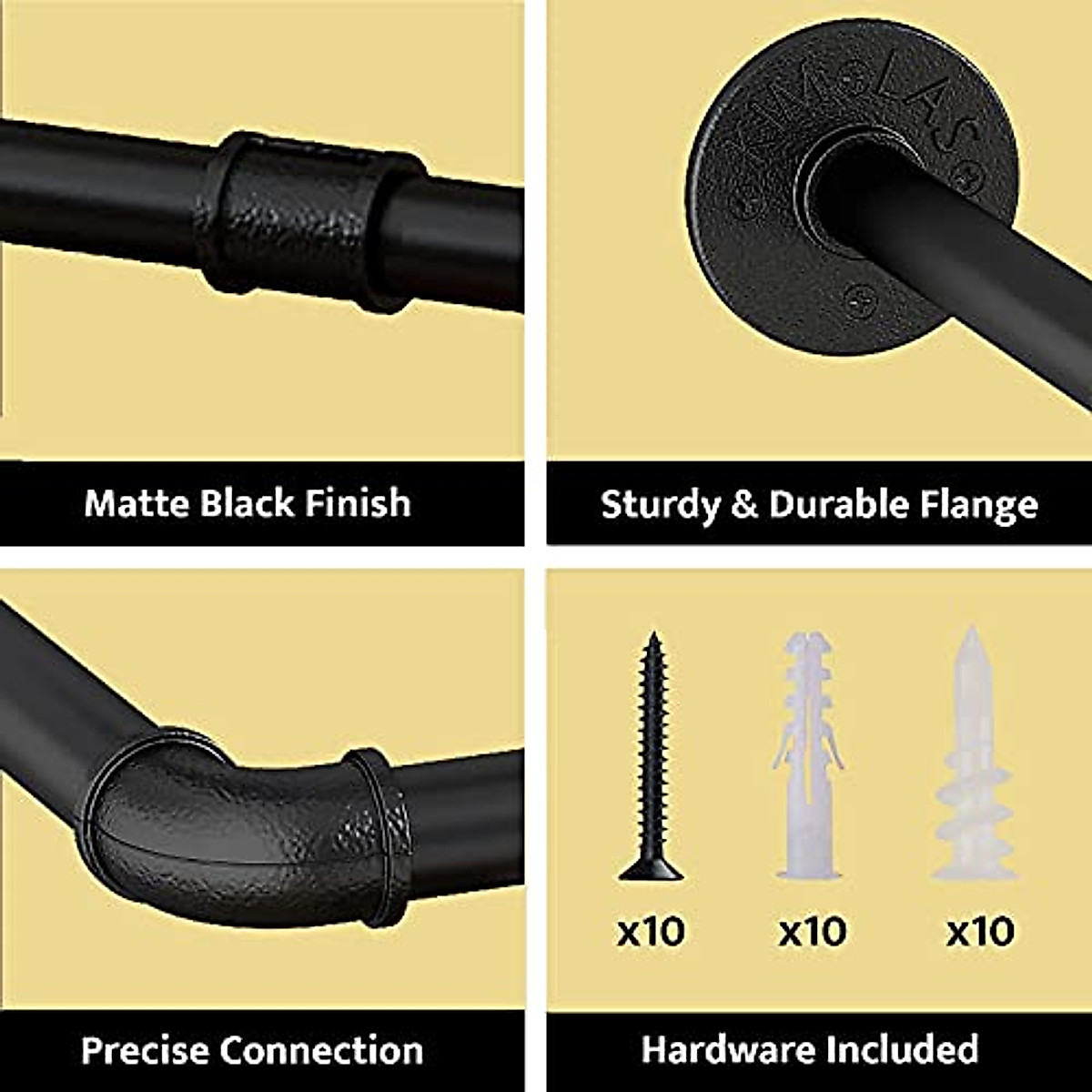 UlSpeed Clothes Racks Wall Mounted, 38.4in Industrial Pipe Clothing Rack 1 Set+ 2 Sets, Sturdy Hanging Clothes Racks