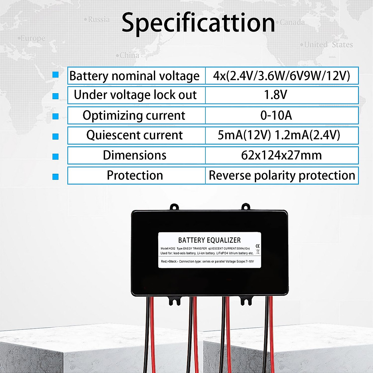 iSunergy Battery Equalizer 48V - Max 4 x 12V Battery Voltage Balancer for Gel Flood AGM Lead Acid Lithium Battery (HA02 Balancer)