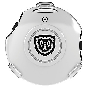 Silent Beacon Panic Button Safety Device: App-Enabled Bluetooth GPS Location Tracker & 2-Way Phone Calls, Speaker & Microphone, Custom Alerts, Rechargeable USB, Key Finder Wearable - NO fees (White)