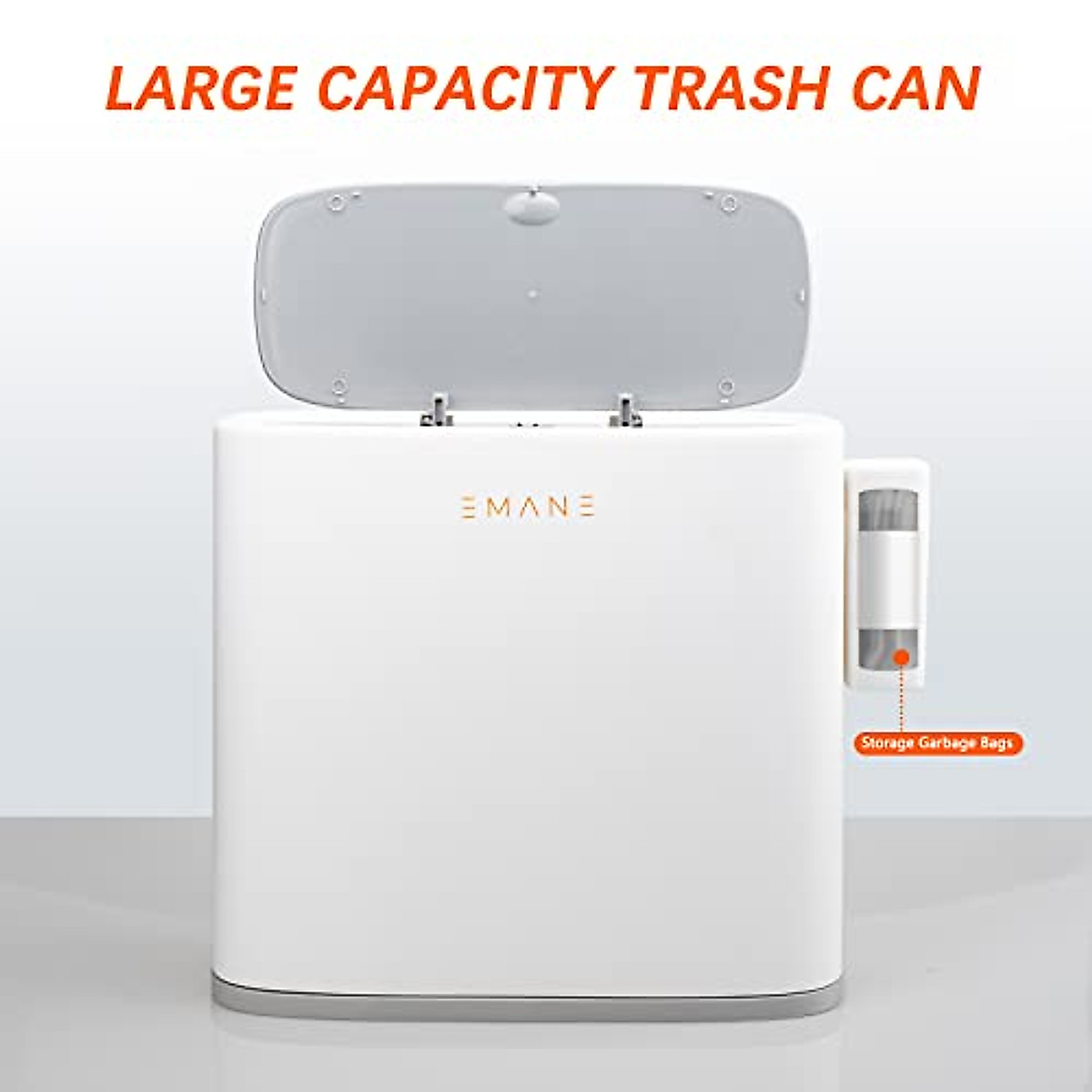 Slim Bathroom Trash Can with Attached Bag Reservoir - Modern 2 Layer Bathroom Trash Cans with Lids to Lock Odors In - Waterproof and Easy to Clean Small Trash Can with Lid - Trashcan for Your Bathroom