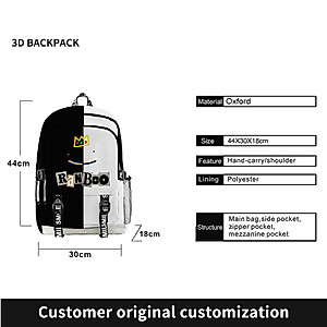 WZSMHFT Ranboo Merch Backpack Three-piece Sets Casual Fashion Bags Travel Daypacks (Suit 1)