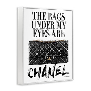 Stupell Industries Glam Eyes Black Bag, Design by Amanda Greenwood White Framed Wall Art, 11 x 14