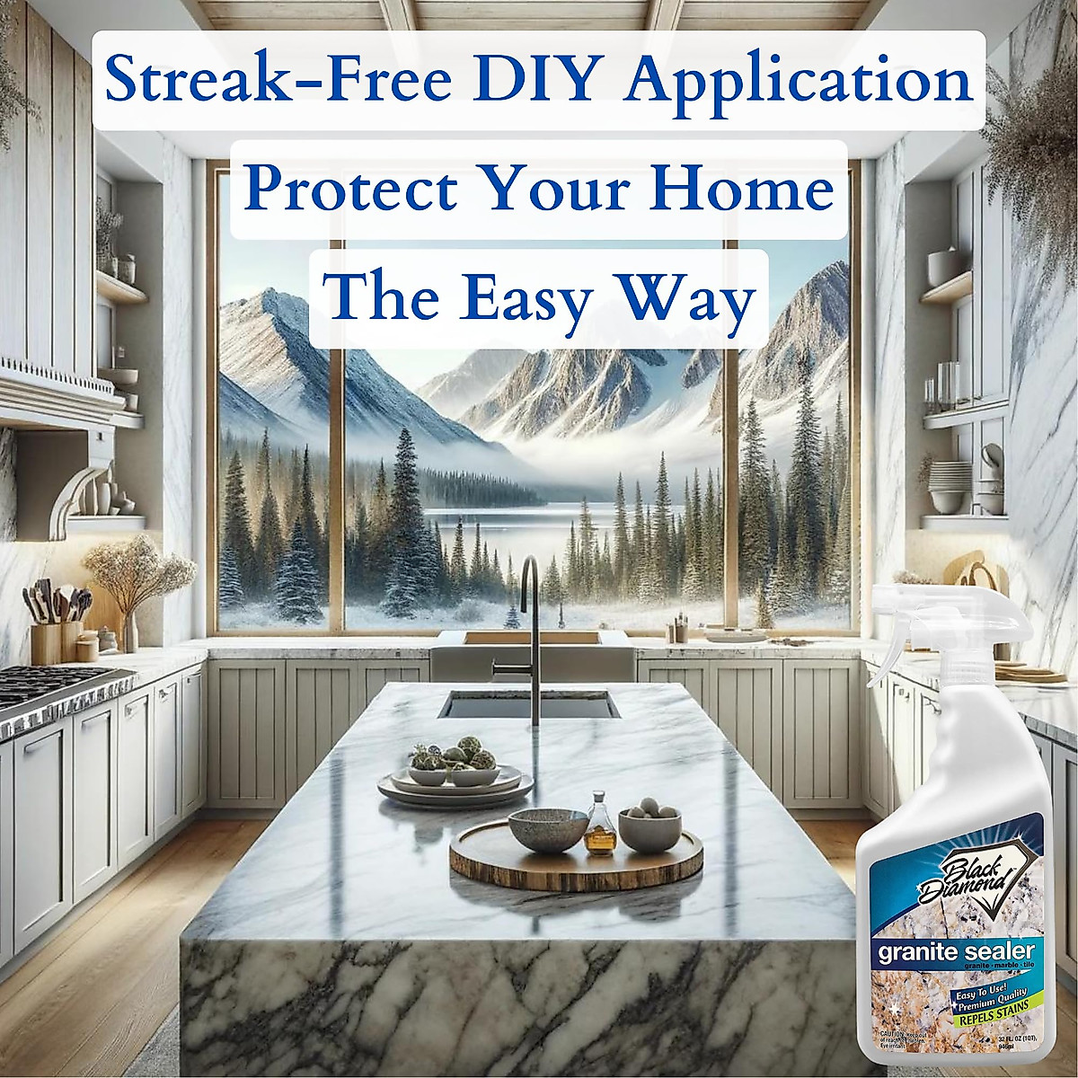 Black Diamond Stoneworks Granite Sealer: Seals and Protects. Marble Sealer Protector. Granite, Marble, and Travertine Countertop Sealer for All Stone Countertops. 1-Pint.