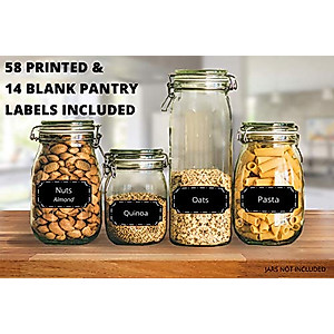 396 Printed Spice Jars Labels and Pantry Stickers: Chalkboard Round Spices Label 1.5" & Pantry Sticker 3” X 1.5” With Write-On Labels – Include a Numbered Reference Sheet – Waterproof & Tear-Resistant