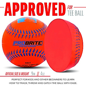 Franklin Sports - Pro Brite - Neon Rubber Teeball - MLB - Youth Tball - Baseball + Softball - Indoor & Outdoor Use