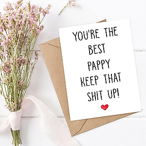 Arezzaa You're The Best Pappy Keep That Shit Up - Pappy Birthday Card - Funny Card For Pappy - Thank You For Being My Pappy - Card Gifts For Pappy - Birthday Gifts For Pappy, Brandsize