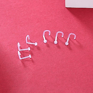 ZS 30 Pieces Cubic Zircon Nose Bone Studs 20 Gauge Stainless Steel Opal Nose Piercing Studs Clear Bioflex Nose Rings for Body Jewelry